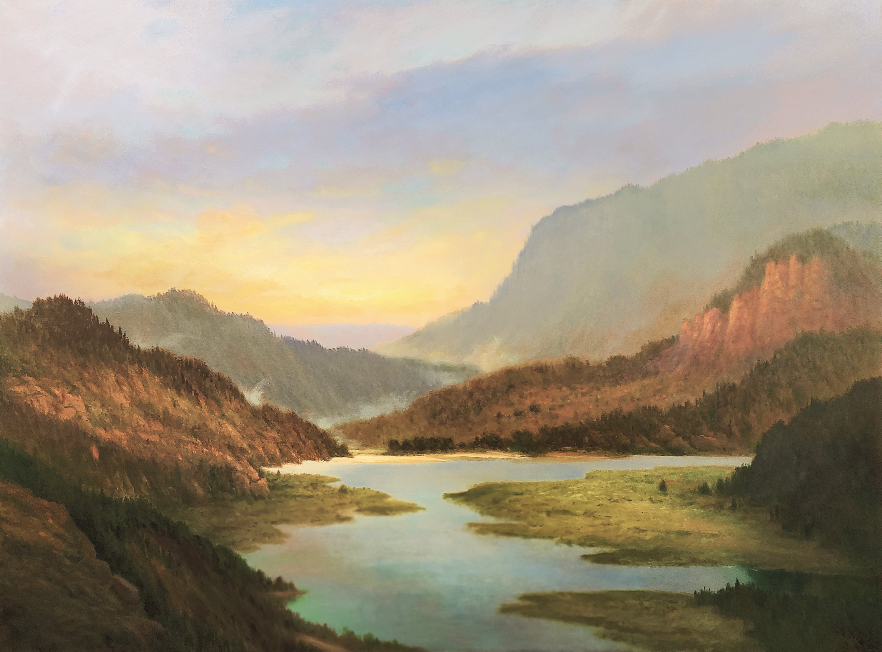 TIM PFEIFFER - Grand Opening, oil on 1 1/2" deep canvas, 30" x 40" (fr ...
